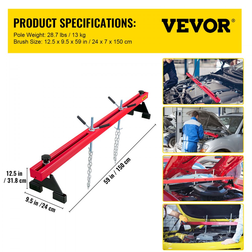 VEVOR Engine Support Bar 1100 Lbs Capacity Engine Transverse Bar Engin ...